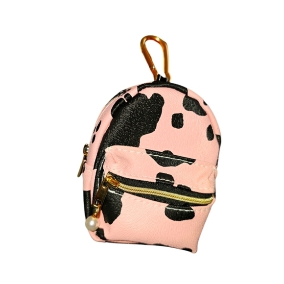 Bags | Pink Cow Print Mini Coin Backpack | Poshmark